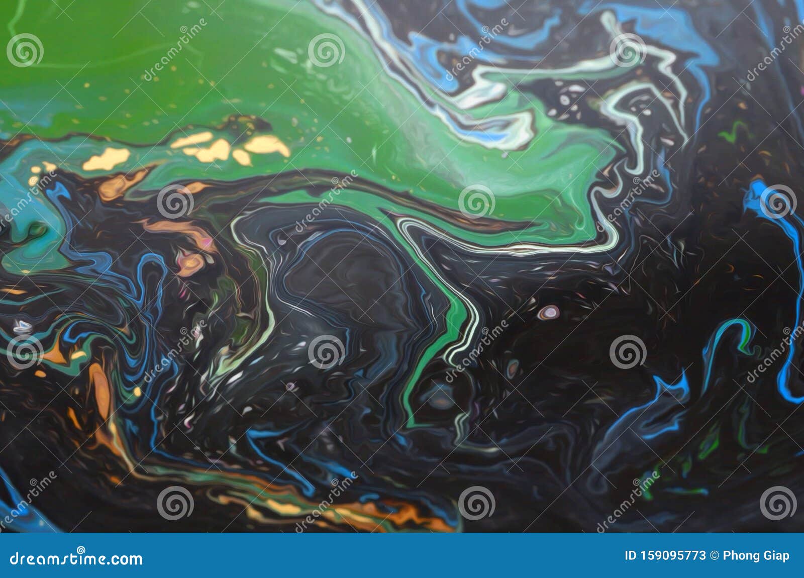 Blue Marbled Paper Made by Myself. Stock Image - Image of marbling ...