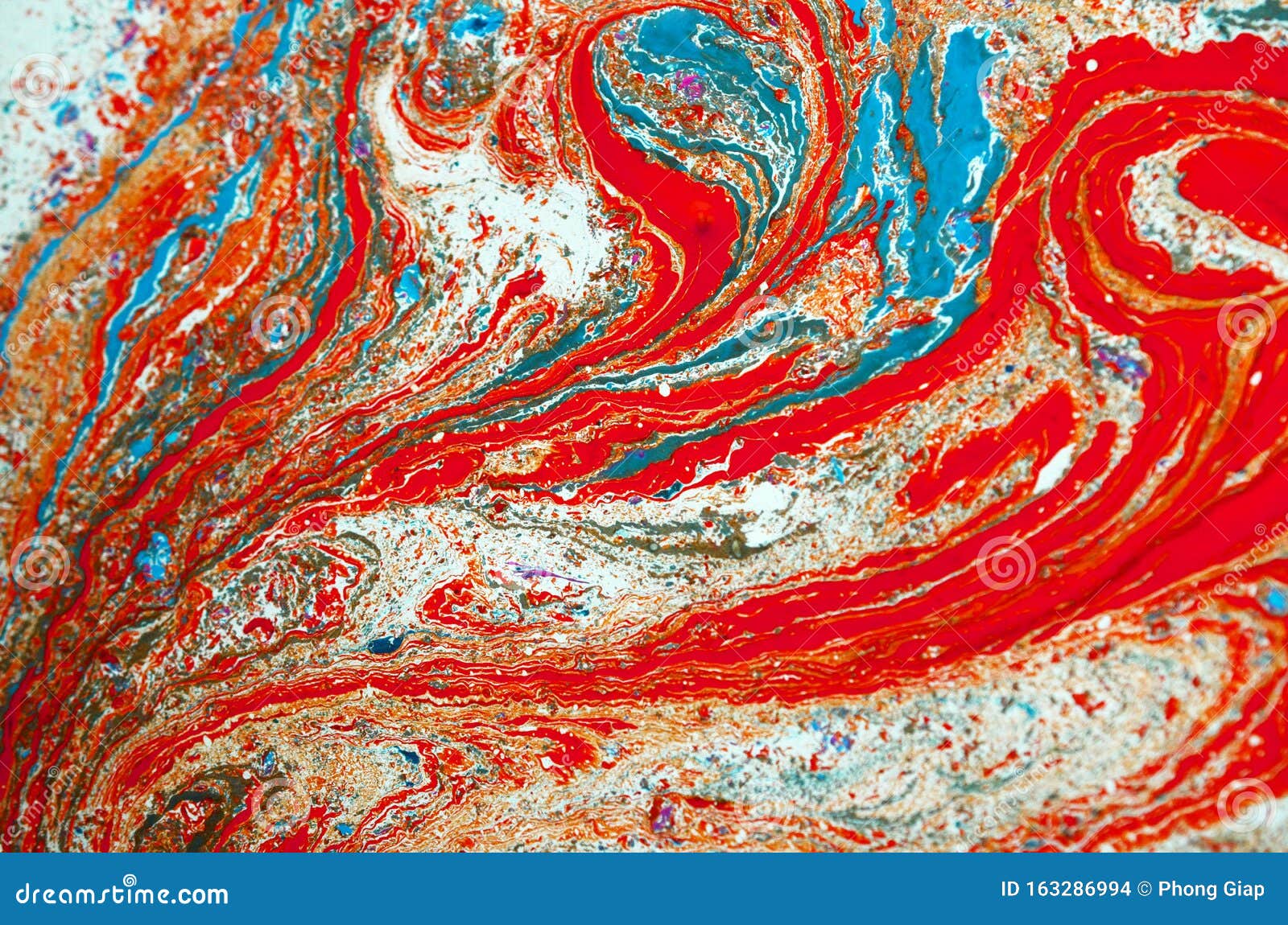 Blue Marbled Paper Made by Myself. Stock Photo - Image of artwork ...