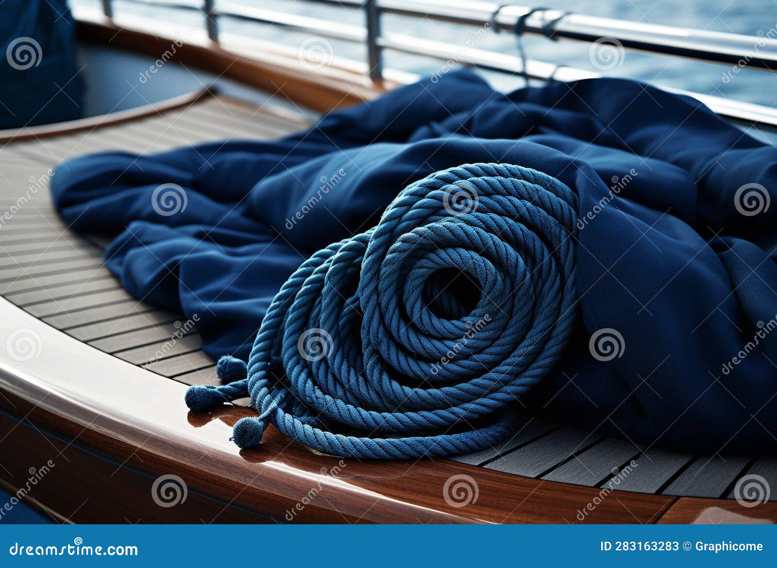 Blue marine boat ropes stock illustration. Illustration of sailor ...