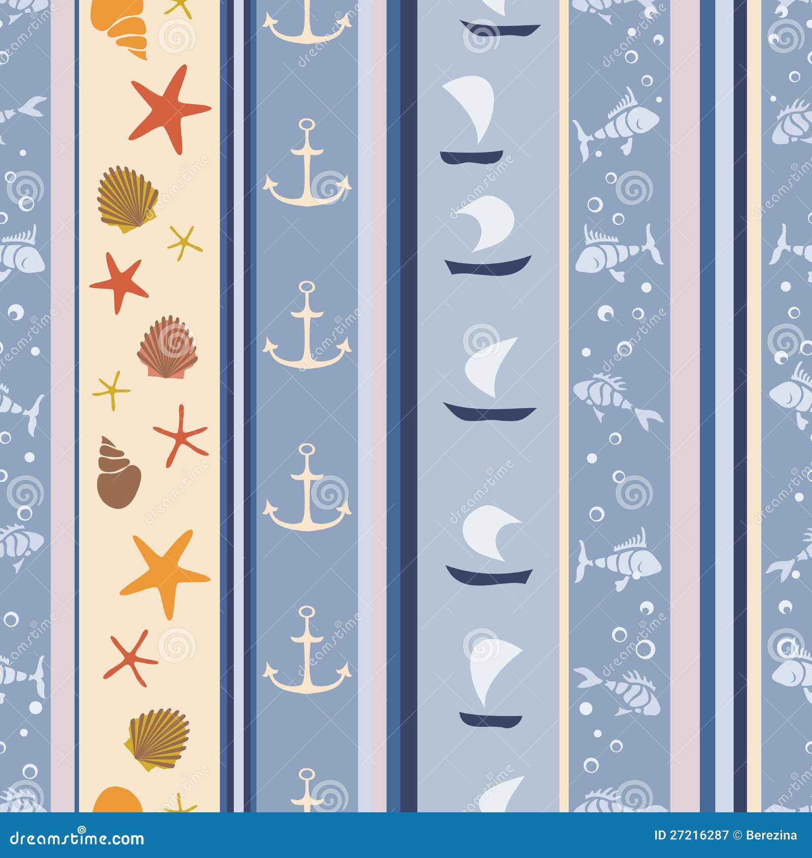 Blue marine pattern stock vector. Illustration of modern - 27216287