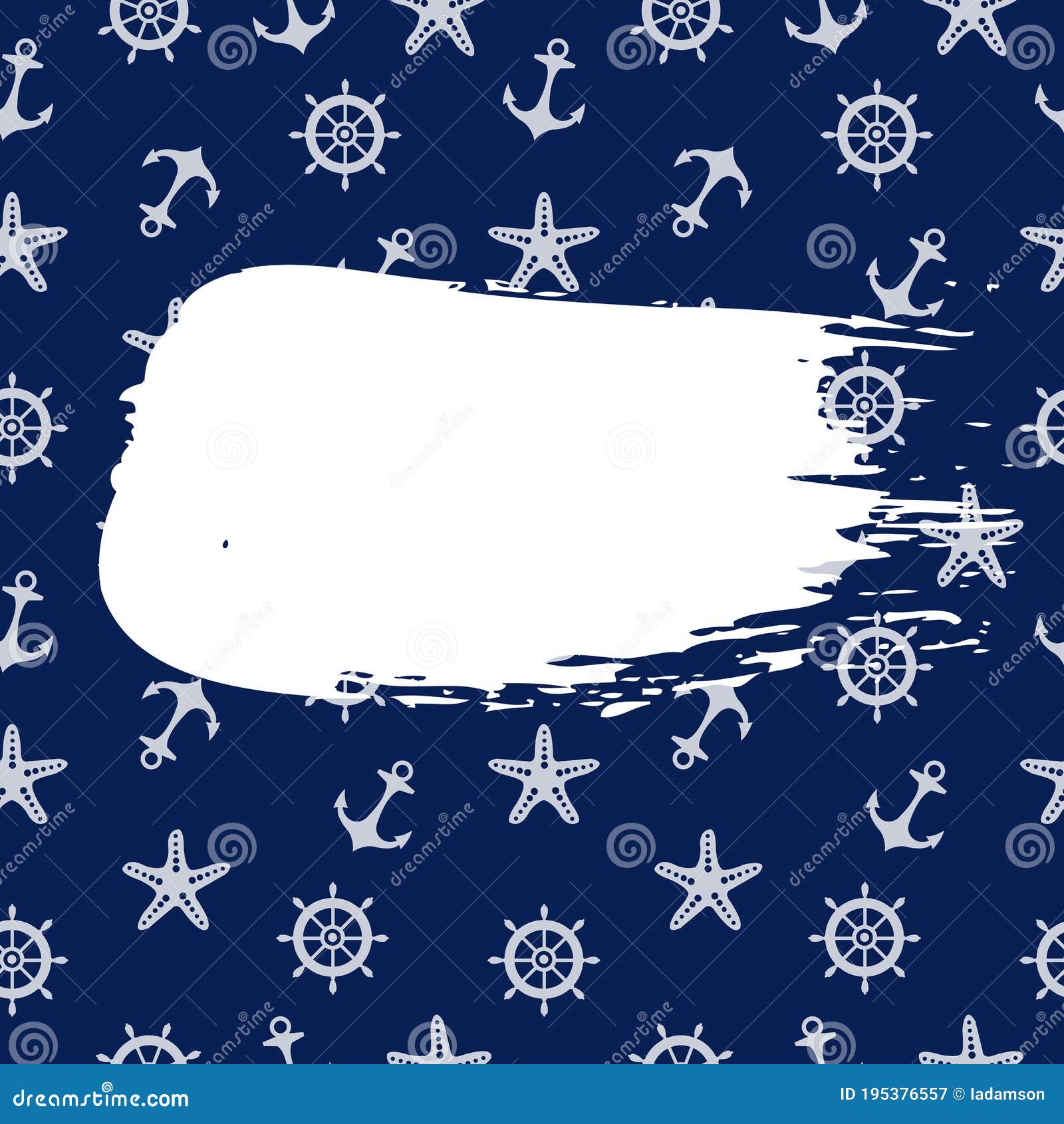 Blue Marine Pattern with Blot Stock Vector - Illustration of blue ...