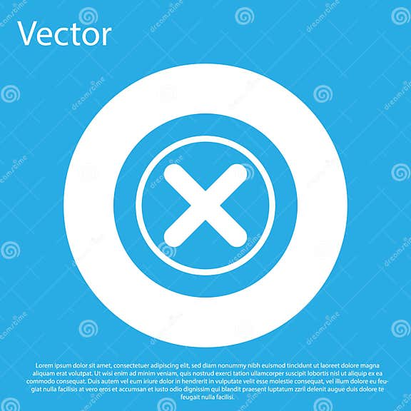 Blue X Mark, Cross in Circle Icon Isolated on Blue Background. Check ...