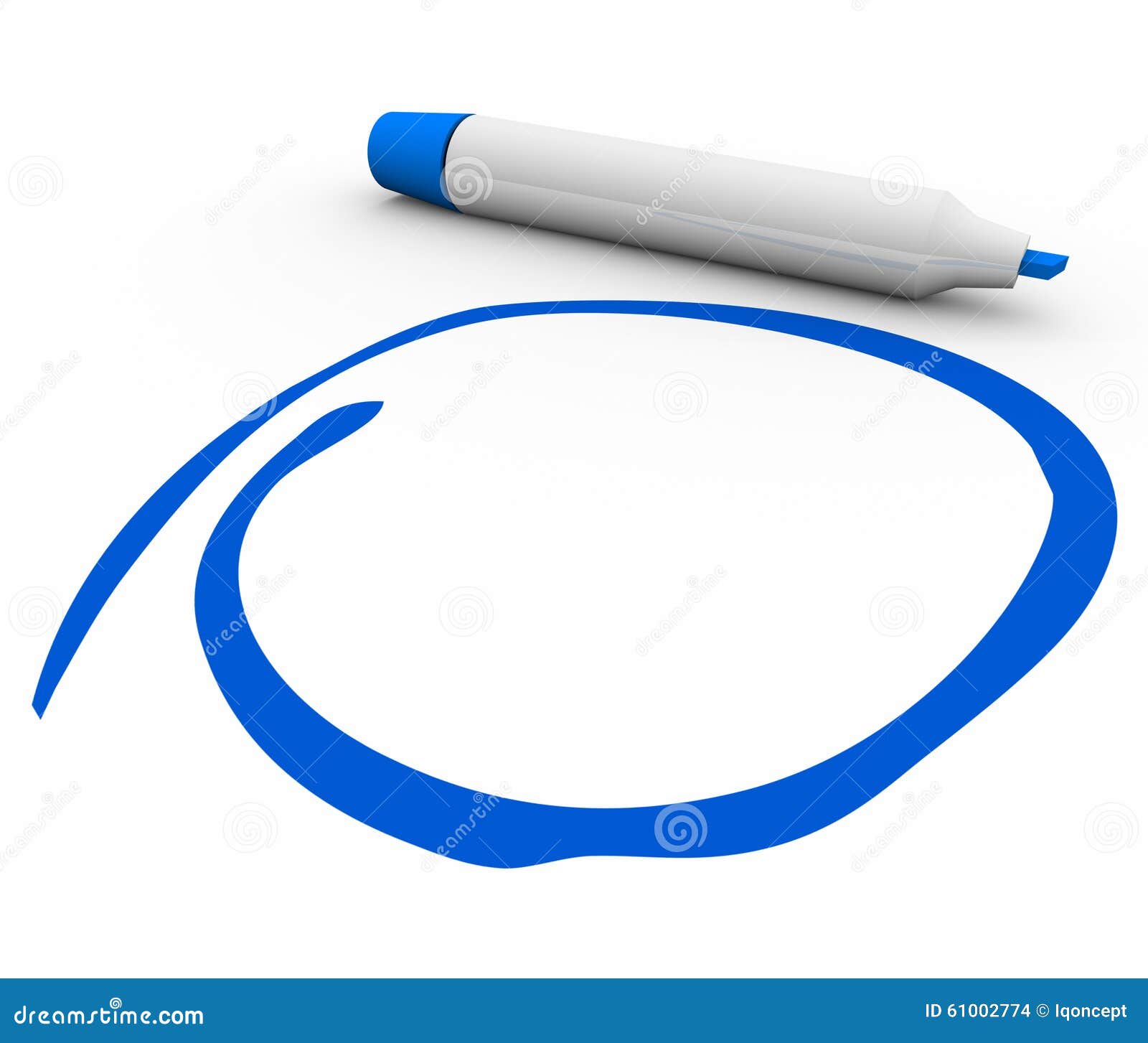 Blue Marker Pen Circled Blank Copy Space Your Message Stock ...