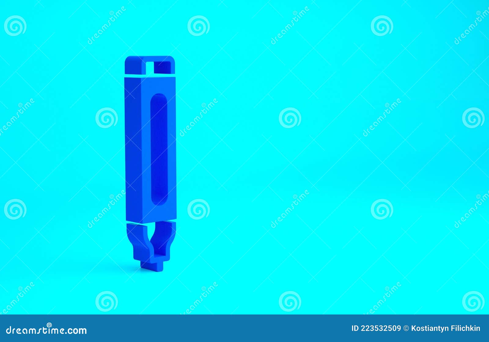 Blue Marker Pen Icon Isolated on Blue Background. Minimalism Concept ...