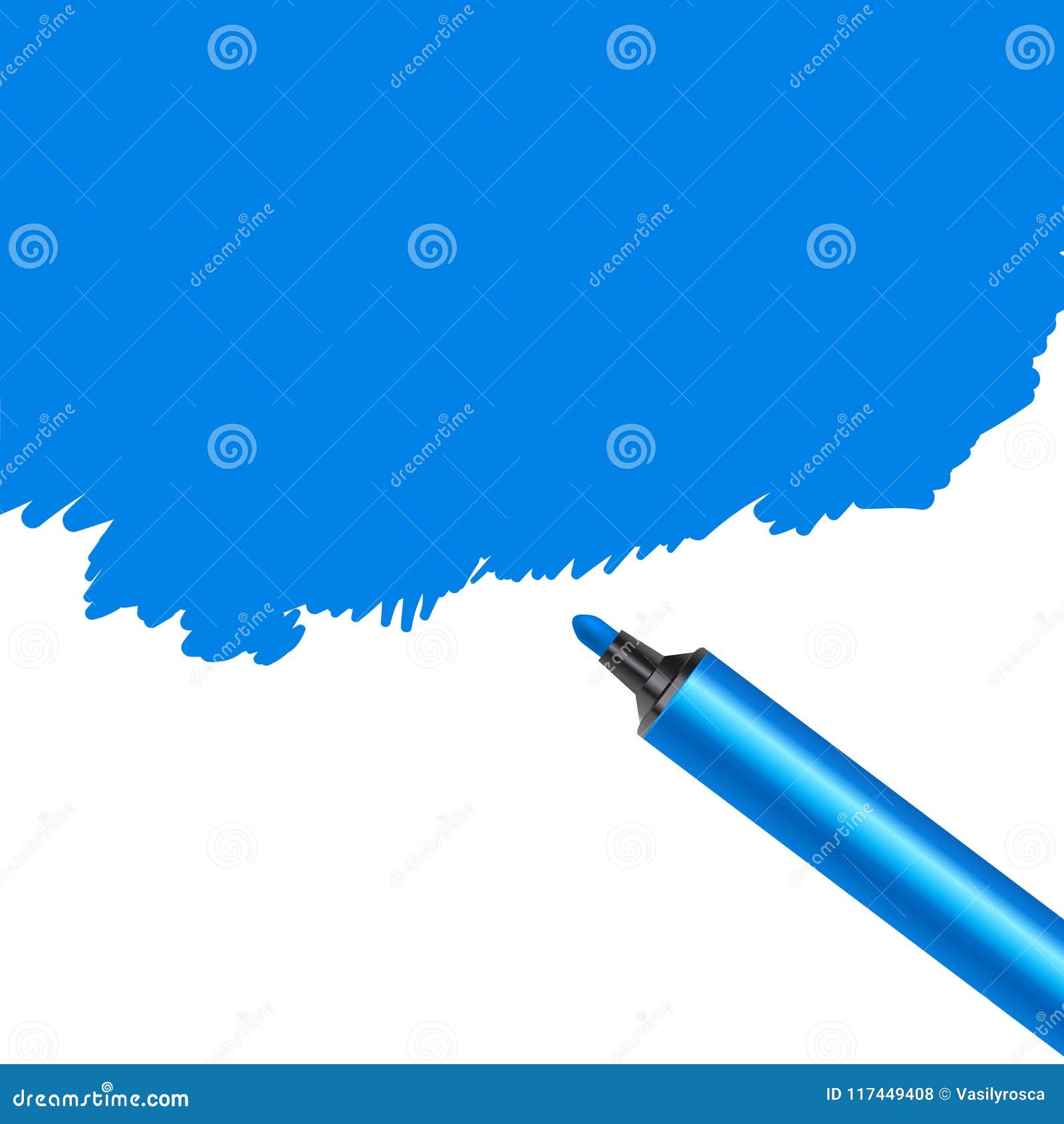 Blue Marker Pen Spot Isolated on a White Background. Scribble Stain ...
