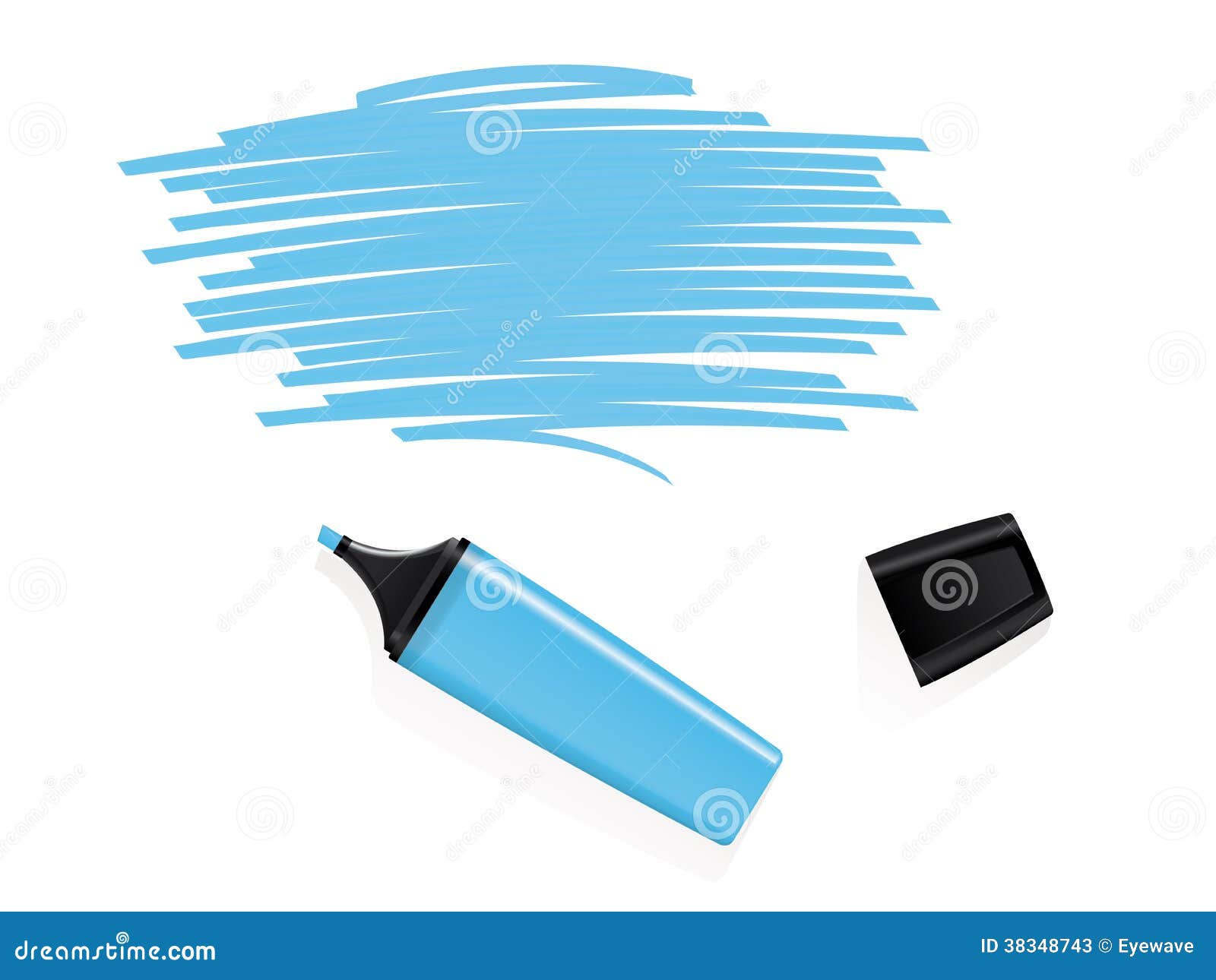 Blue Marker with Scribbled Space for Text Stock Vector - Illustration ...