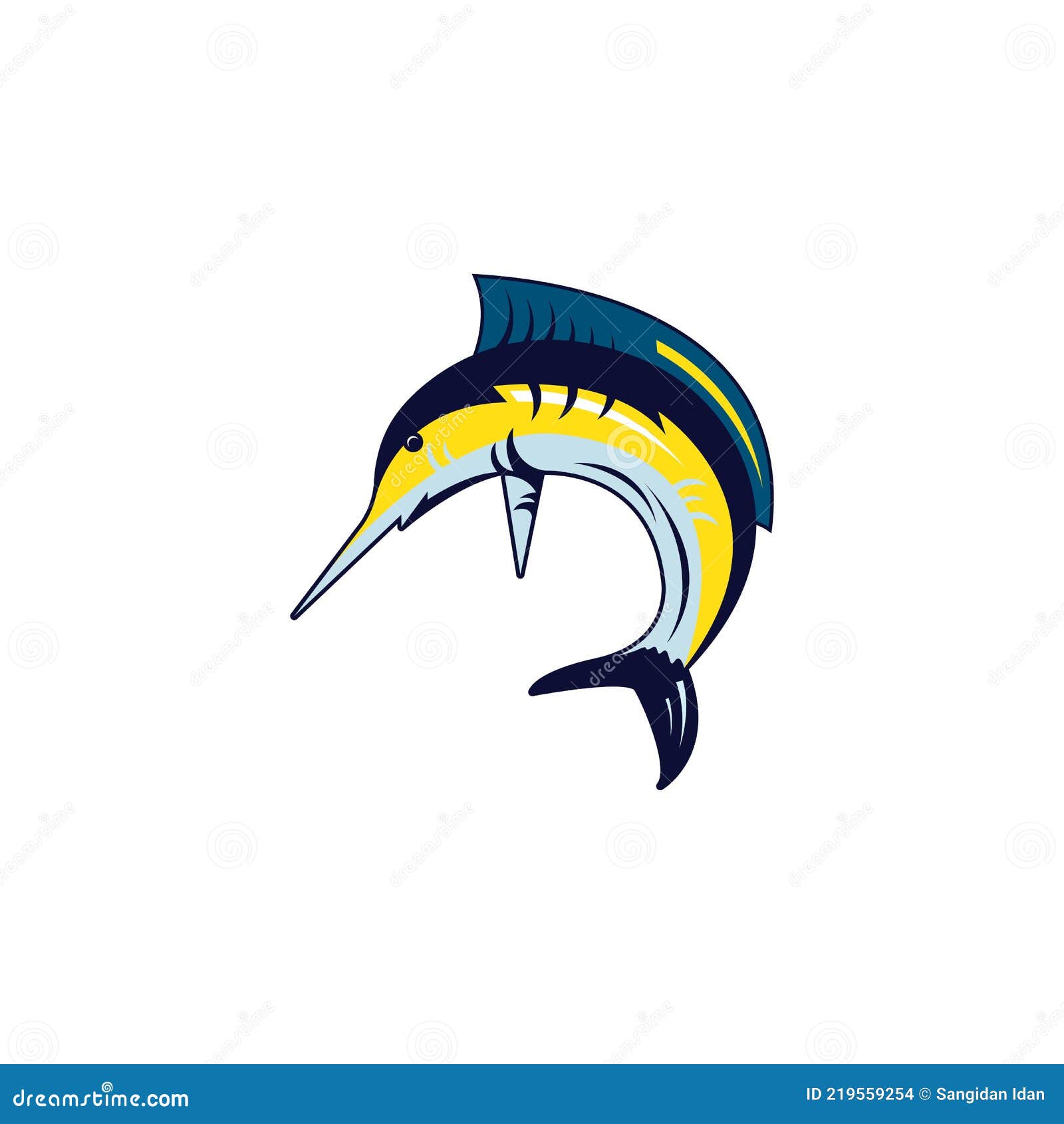 Blue Marlin Fish Icon Illustration Stock Vector - Illustration of ...