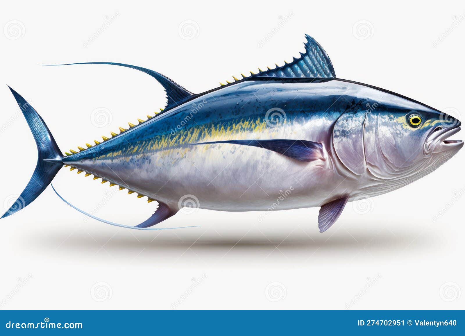 Blue Marlin Fish with Yellow Tips on it S Head and Tail. Generative AI ...