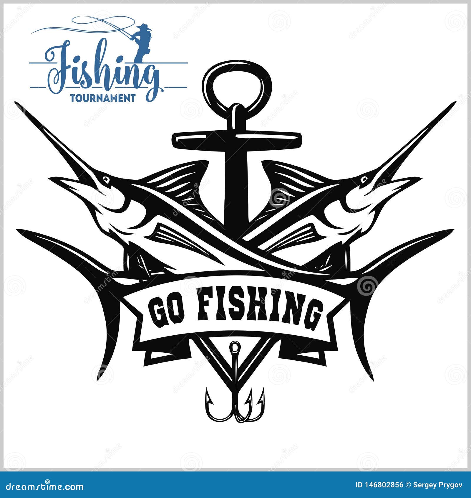 Fishing Logo Design Template. Fishing Logo Bass Fish With Club Emblem ...