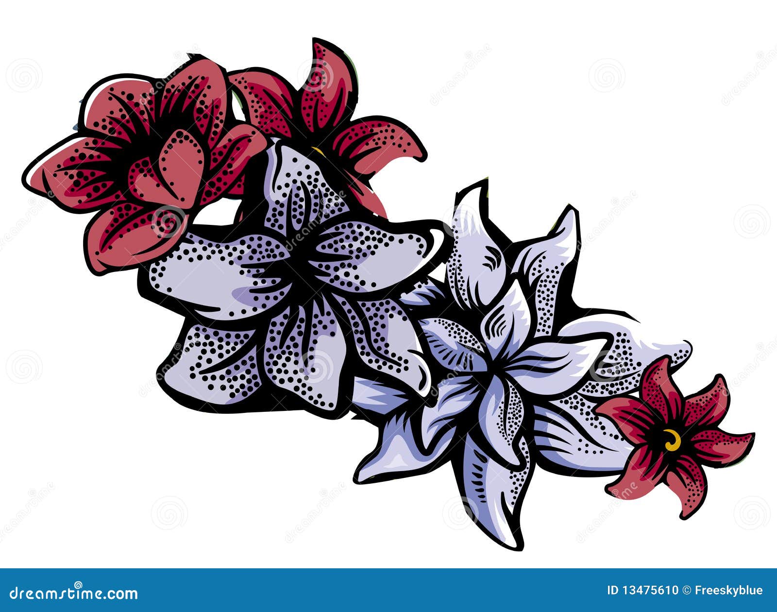 Blue and maroon flower stock illustration. Illustration of concept ...