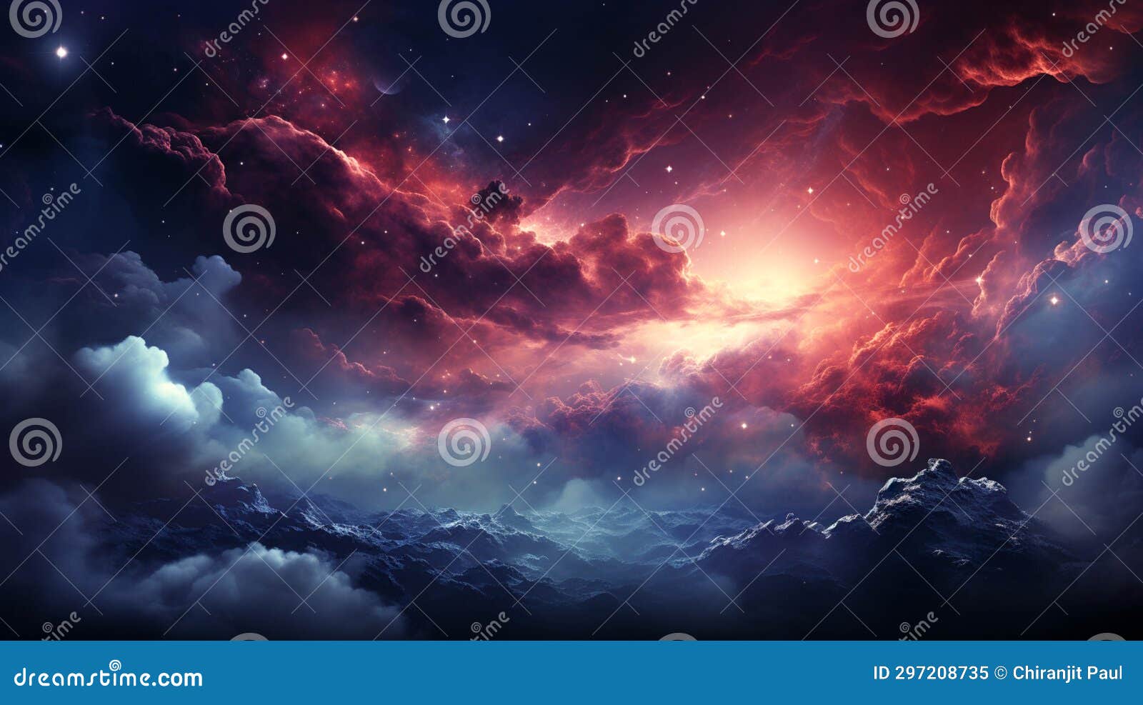 Blue and Maroon with Pink Space Galaxy Cloud Nebula Stock Image - Image ...