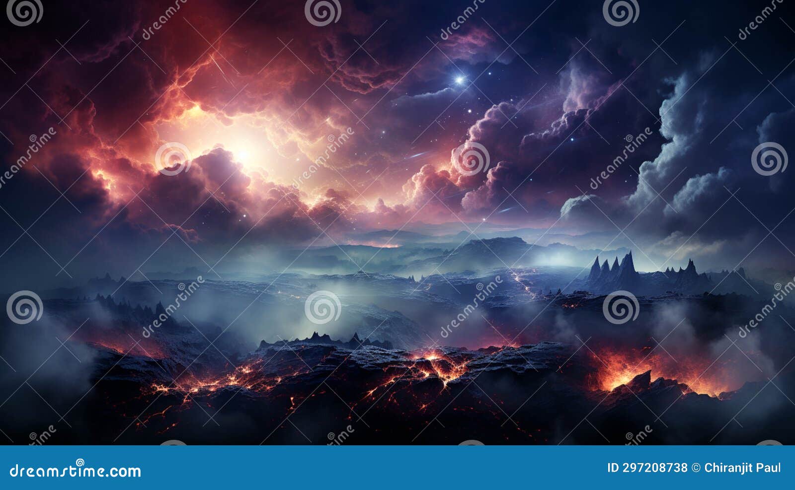 Blue and Maroon with Pink Space Galaxy Cloud Nebula Stock Photo - Image ...