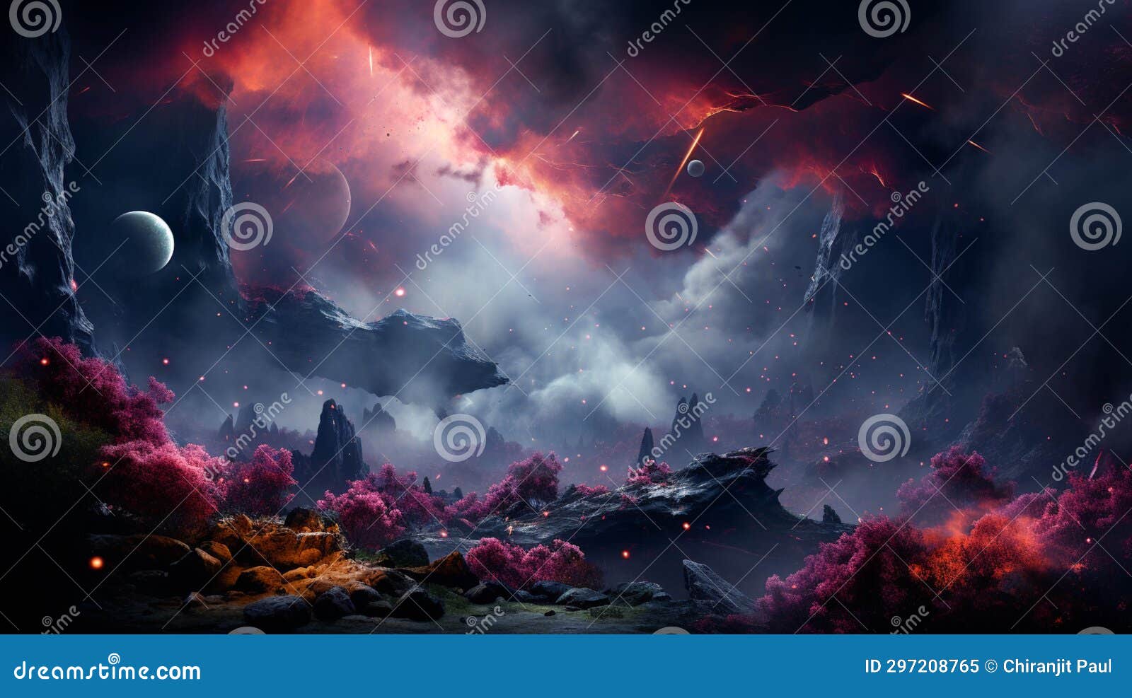 Blue and Maroon with Pink Space Galaxy Cloud Nebula Stock Image - Image ...
