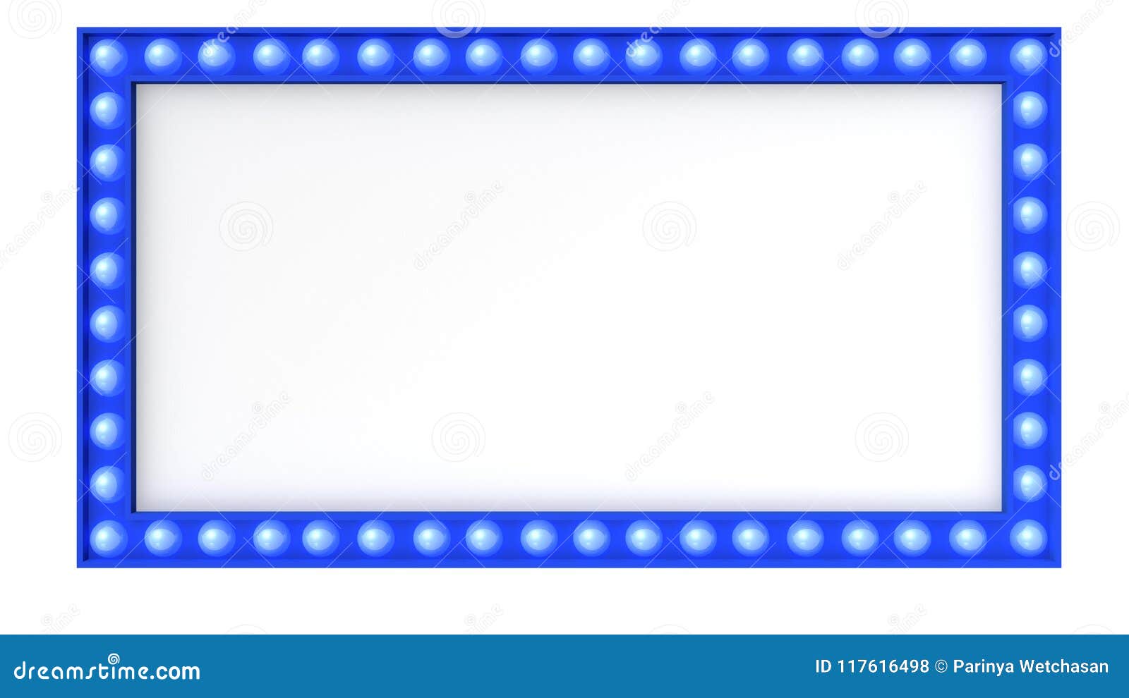 Blue Marquee Light Board Sign Retro on White Background. 3d Rendering ... Blue Marquee Light Board Sign Retro on White Background. 3d Rendering ...