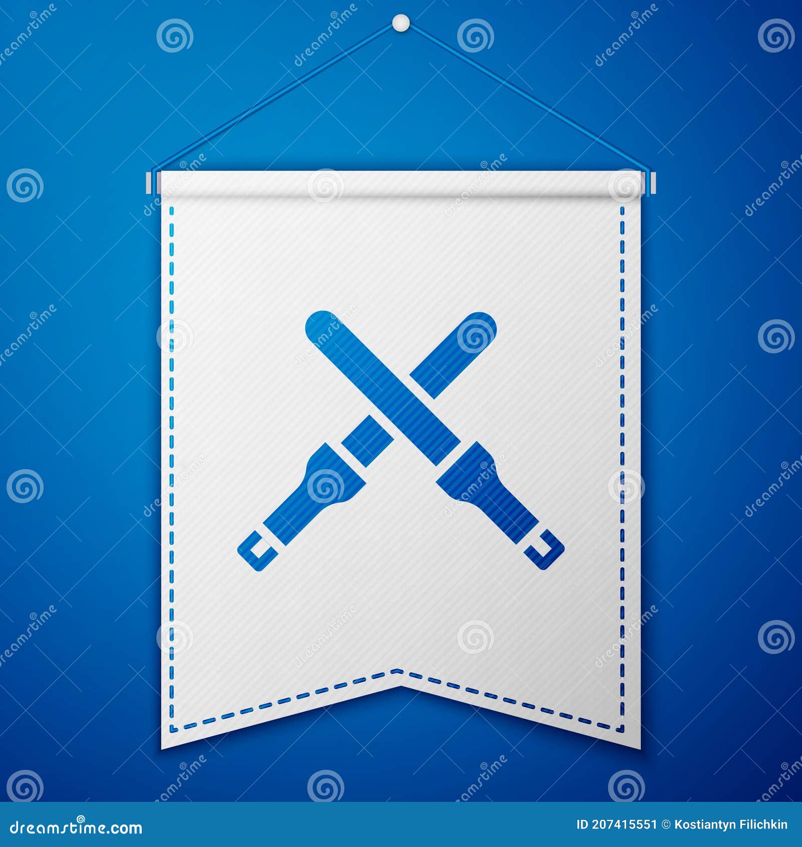 Blue Marshalling Wands for the Aircraft Icon Isolated on Blue ...