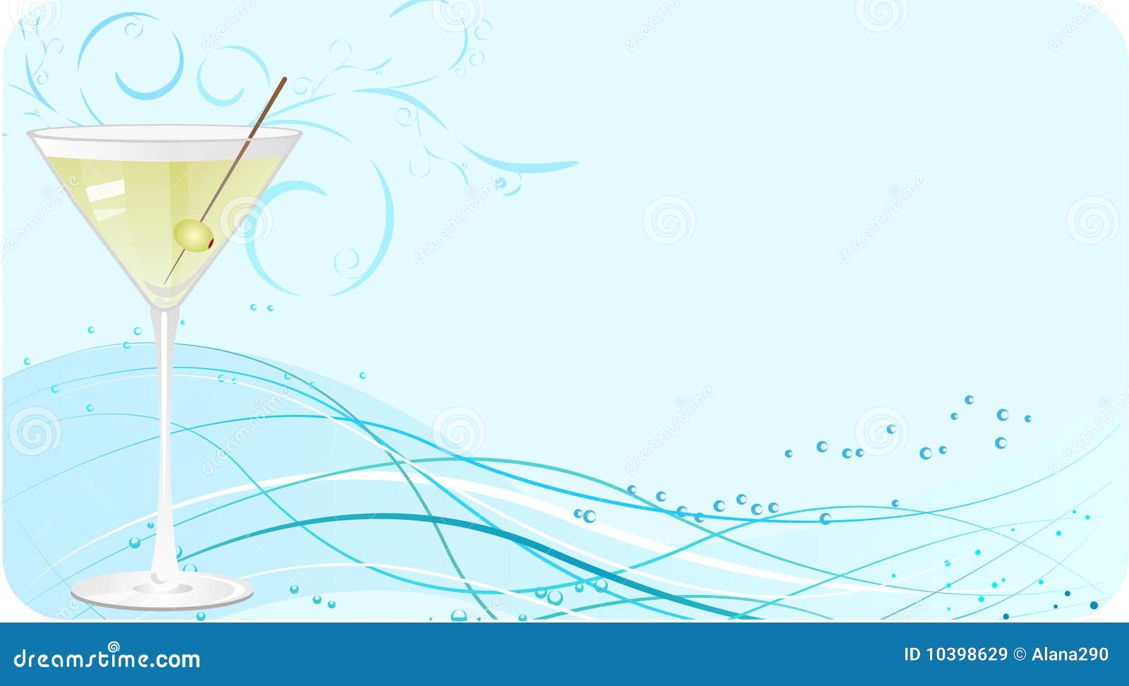 Blue martini banner stock vector. Illustration of design - 10398629