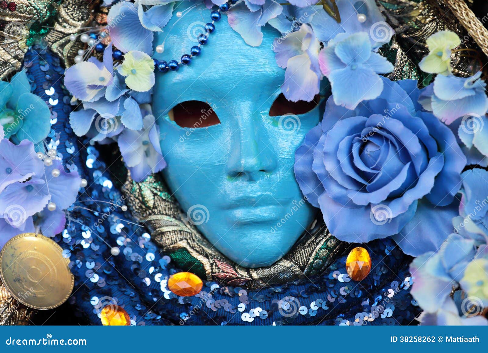 Blue Mask at Carnival of Venice Stock Photo - Image of makeup ...