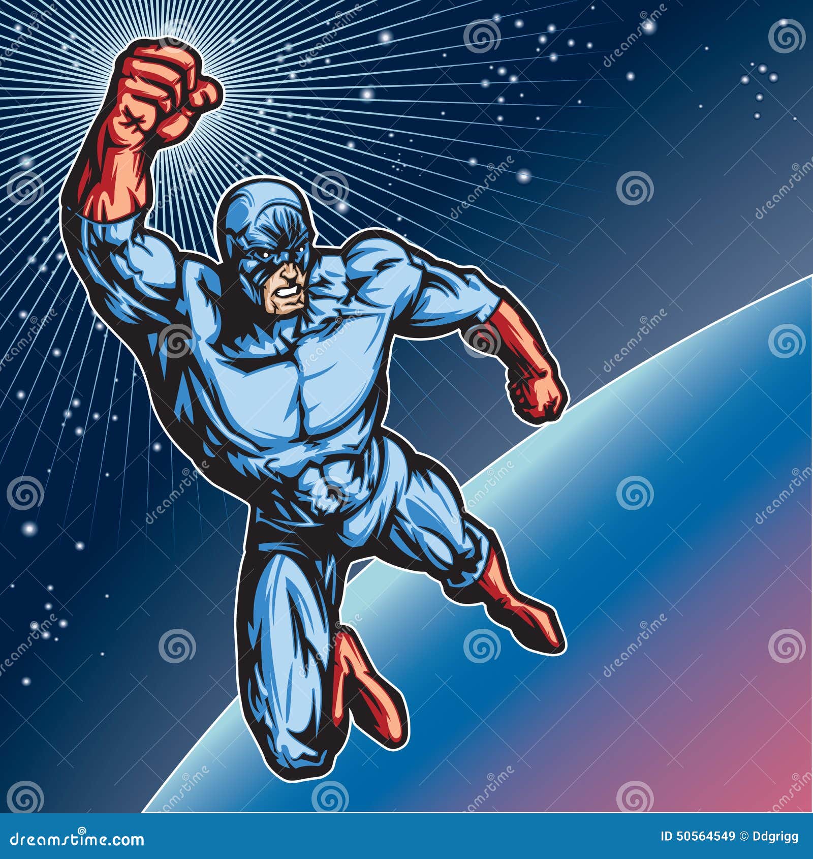 Blue Mask Hero 1 stock vector. Illustration of brave - 50564549