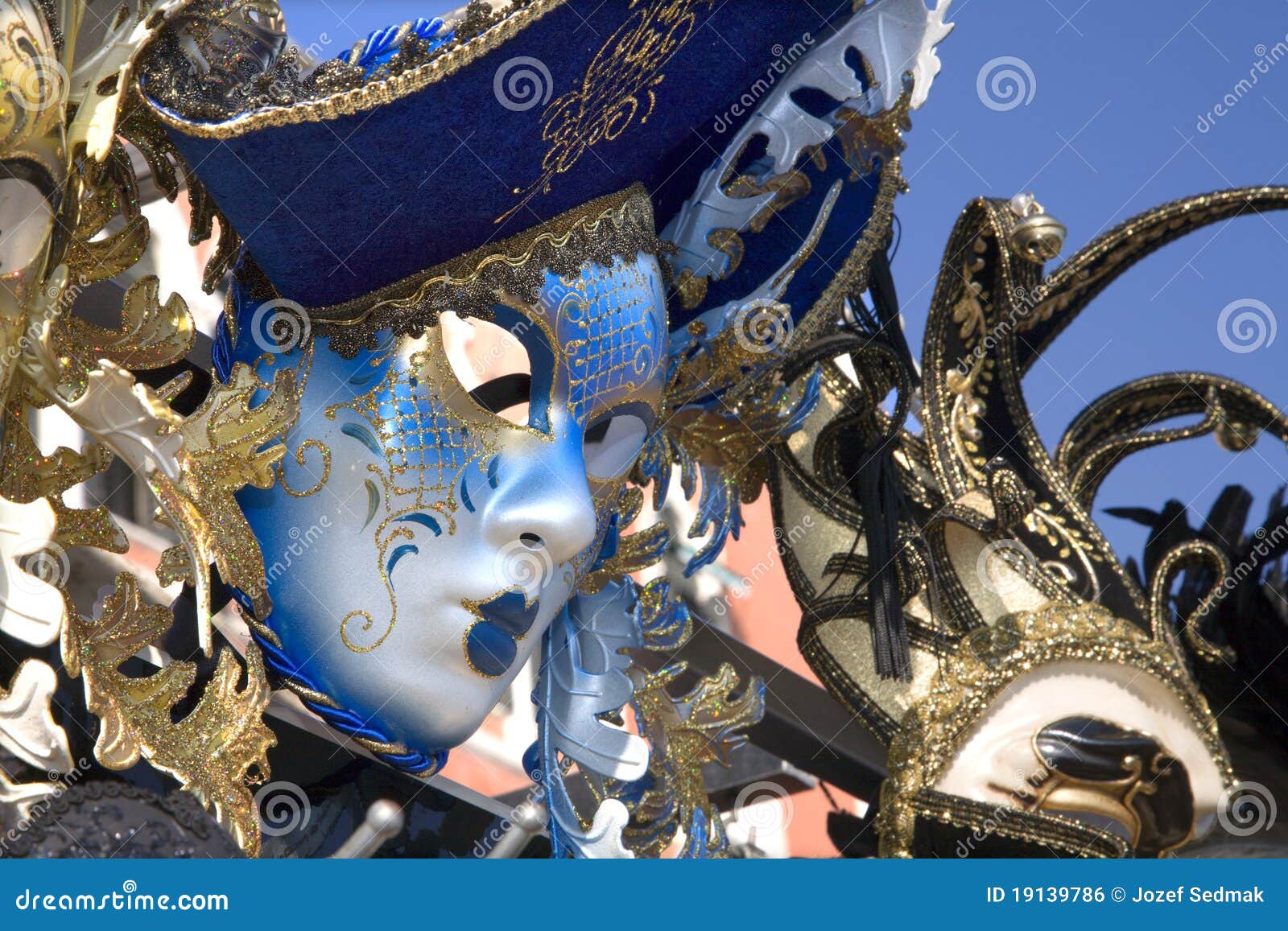 Blue Mask from Venice Carnicval Stock Photo - Image of hidden, mask ...