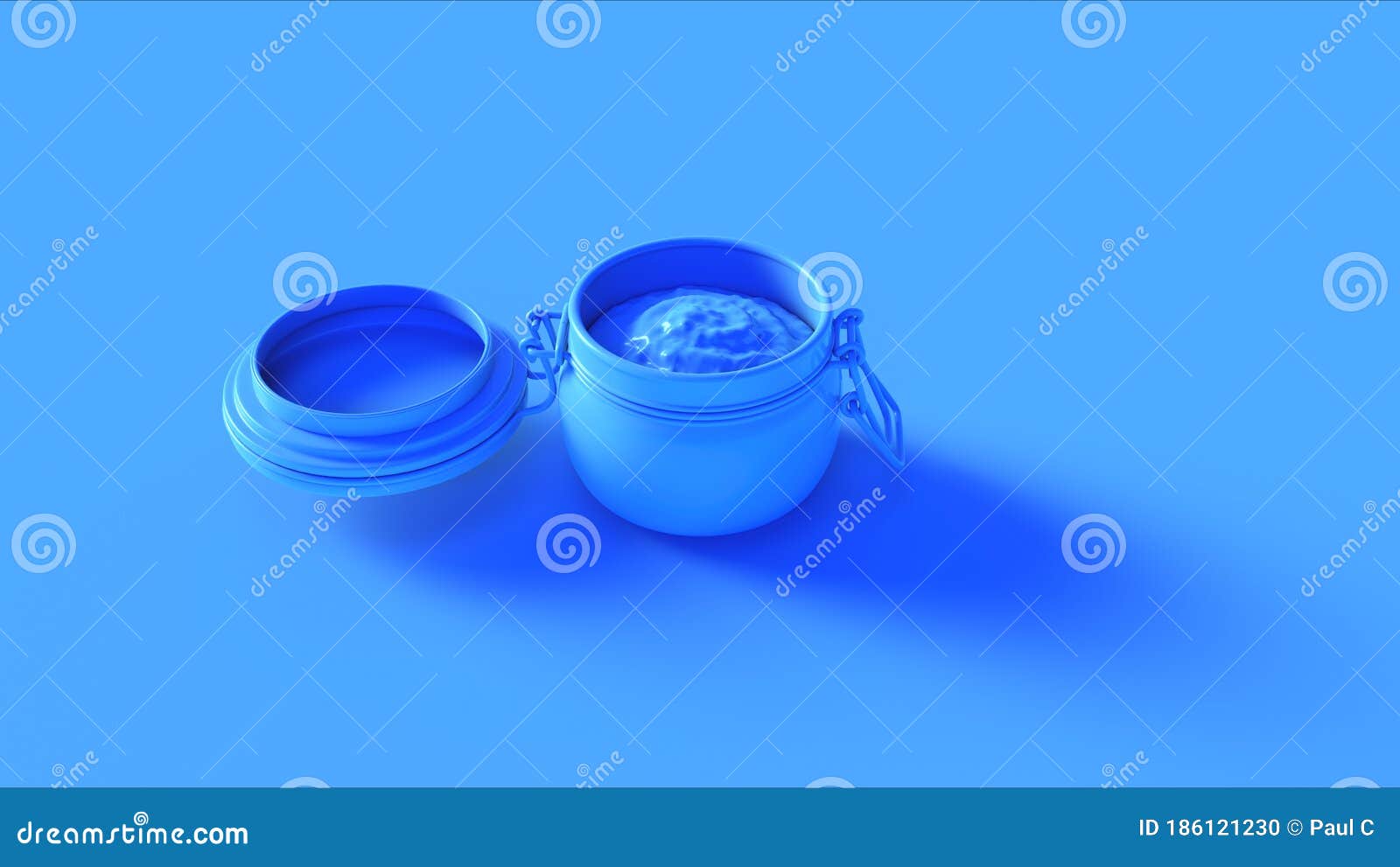 Blue Mason Jar with Black Jam Fruit Preserves Stock Illustration ...