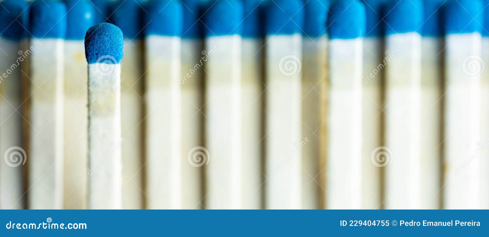 A Blue Match Head Focused on a Blurred Background of Blue Cardboard ...