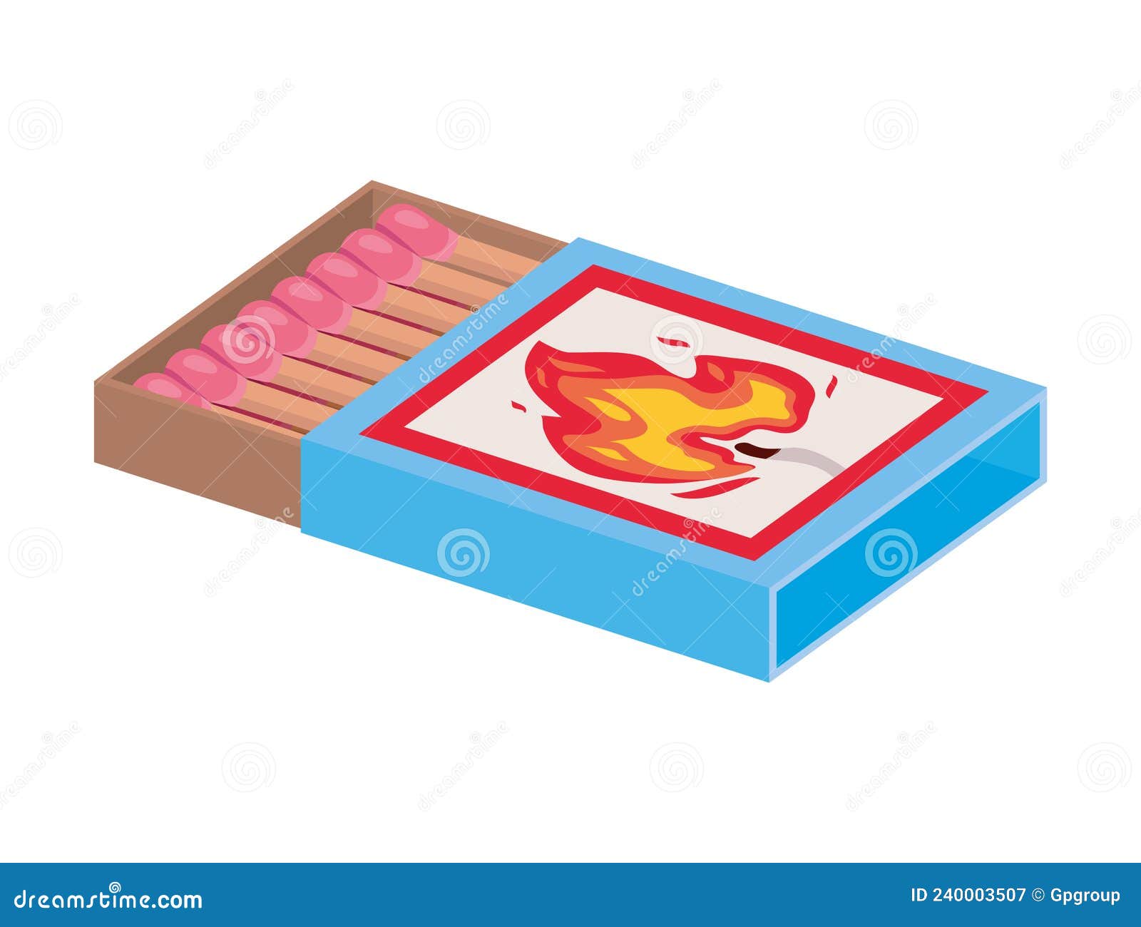 Blue matchbox illustration stock vector. Illustration of dark - 240003507