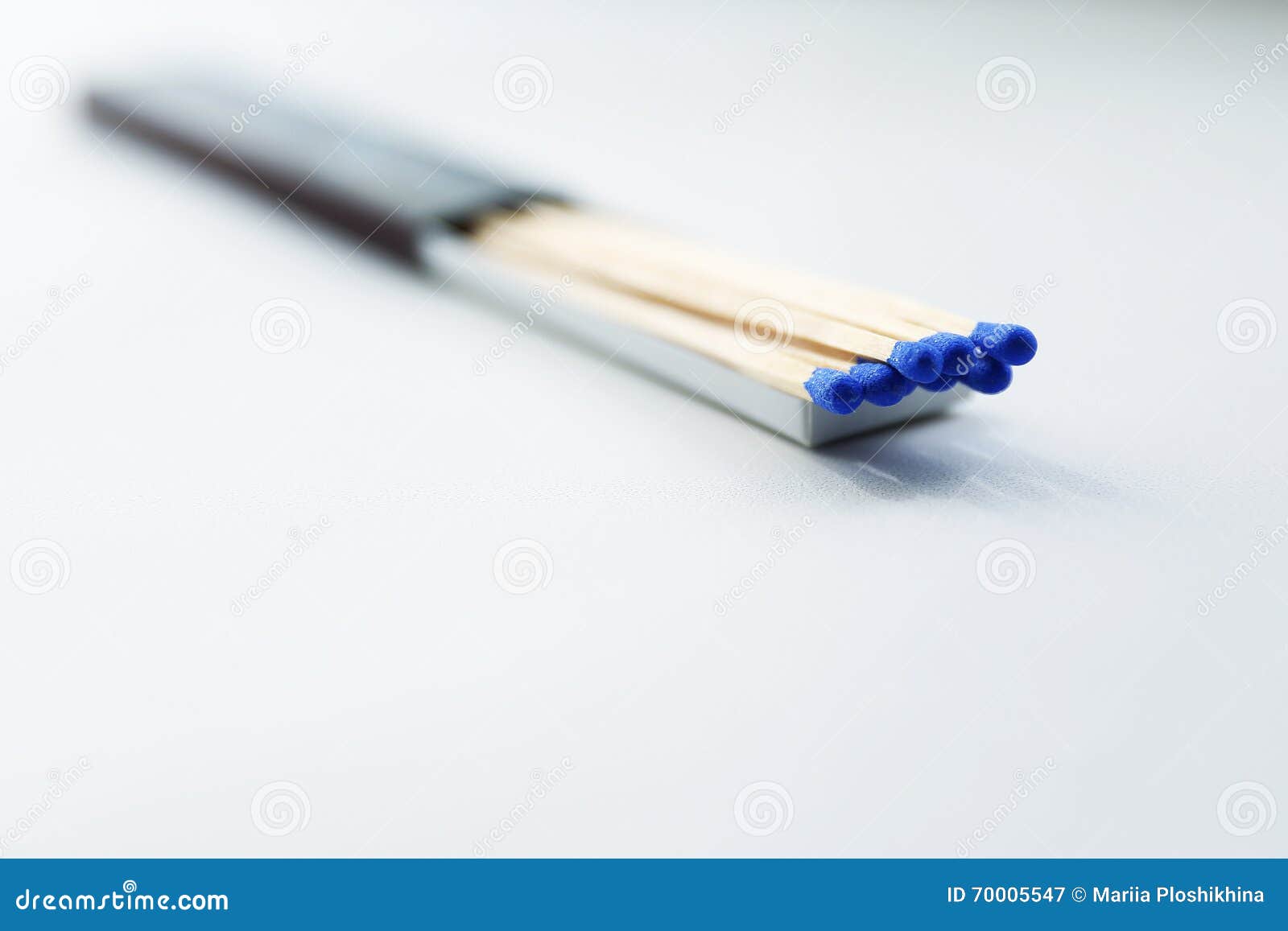 Blue matches in box stock image. Image of open, match - 70005547