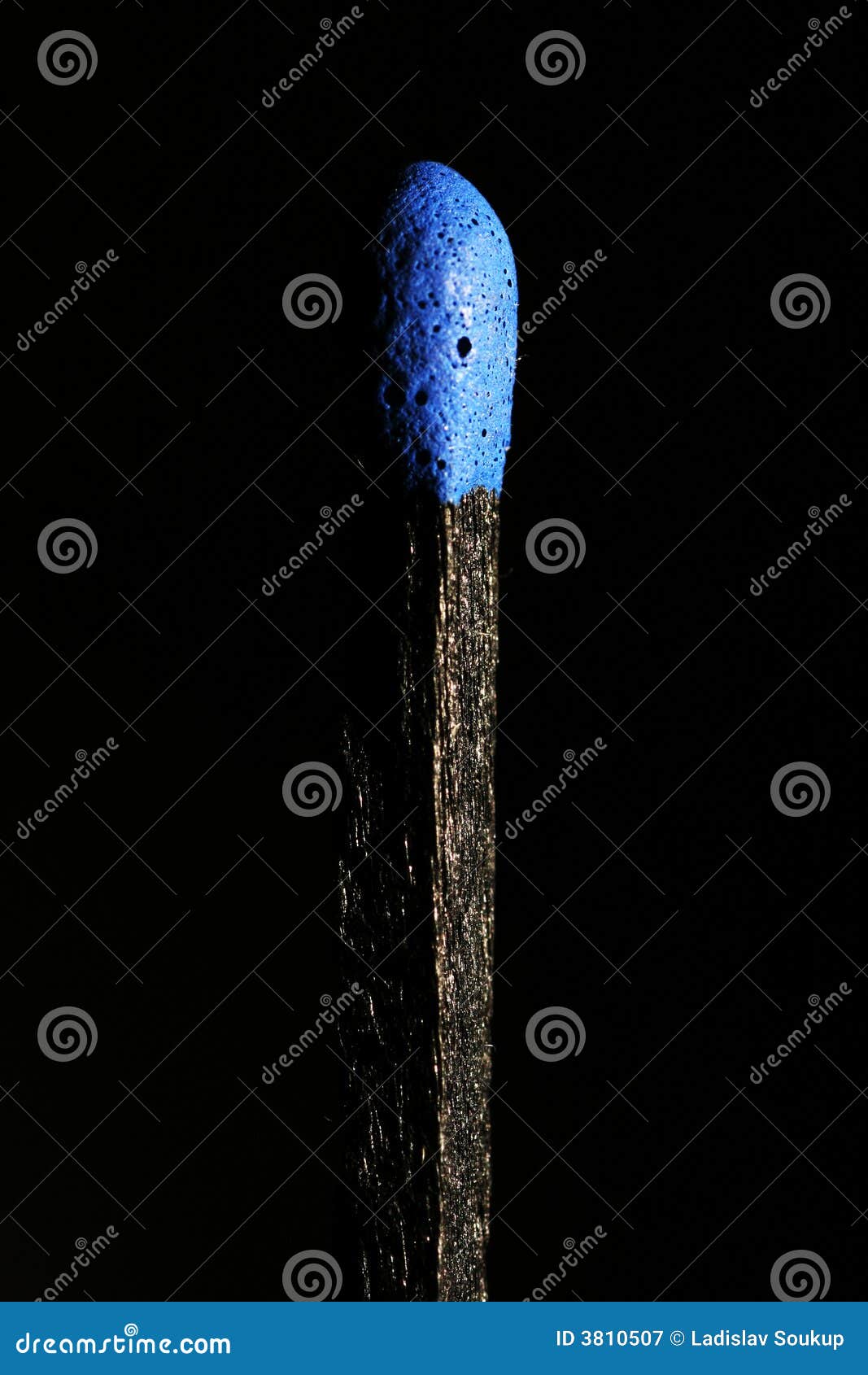 Blue matchstick closeup stock image. Image of starter - 3810507
