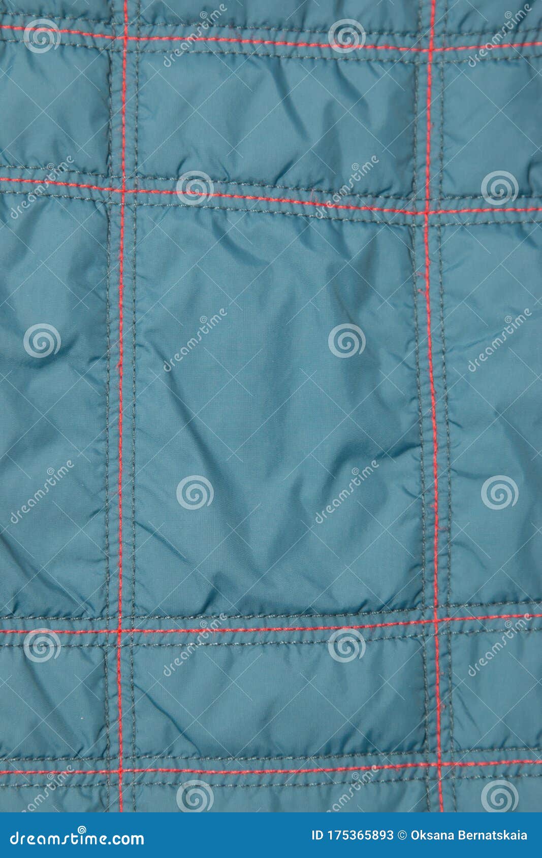 Blue Material with Red Seam Stock Image - Image of textiles, material ...
