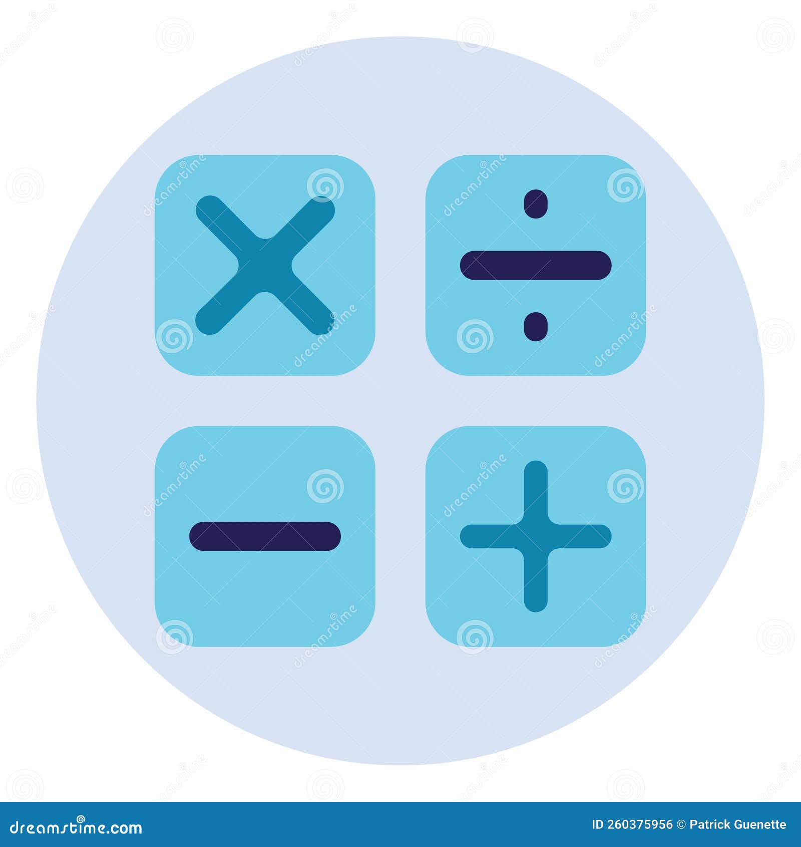 Blue Mathematics Function Cosine Icon Isolated On Transparent ...