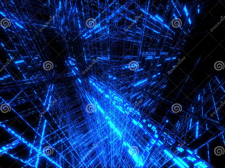 Blue matrix stock illustration. Illustration of information - 3399960