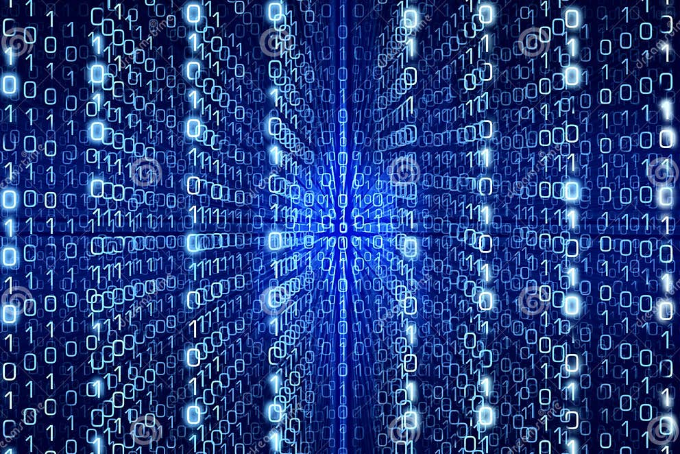 Blue Matrix Abstract Digital Background Stock Illustration ...