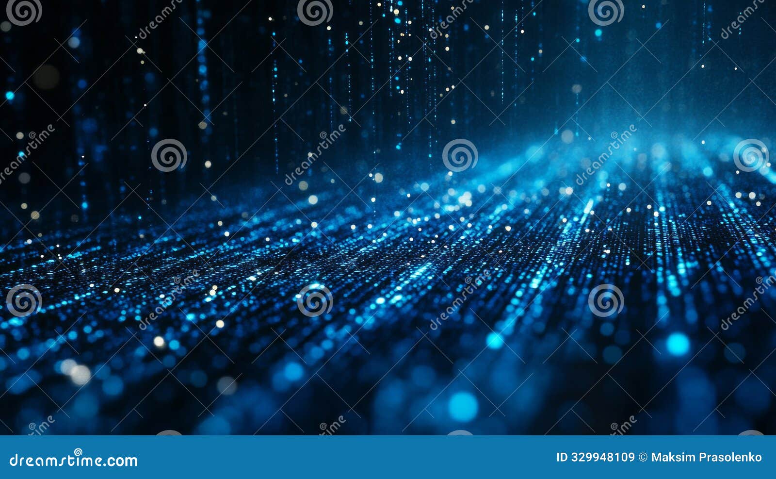 Blue Matrix Background. Abstract Digital Background with Falling Blue ...