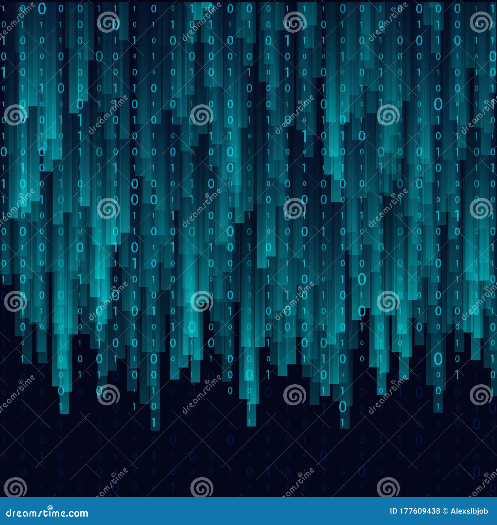 Blue Matrix Background Binary Computer Code Coding Hacker Concept Vector Background