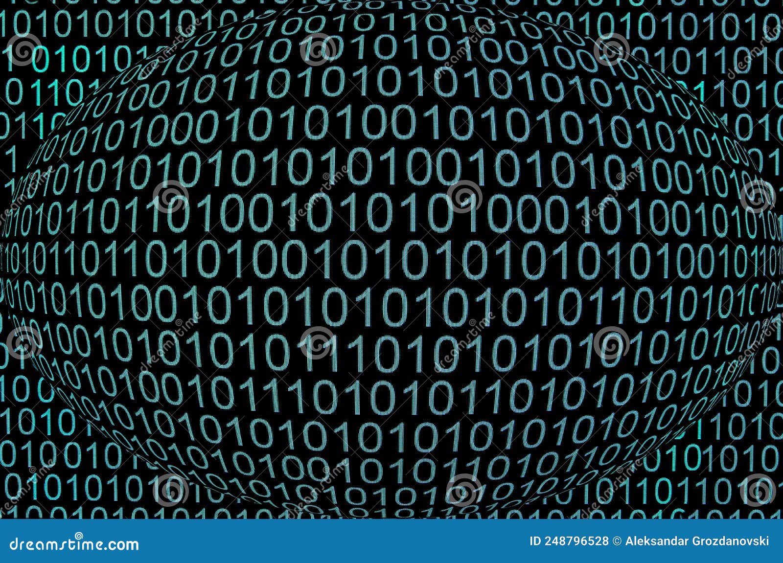 Blue Matrix Background of Binary Numbers. Matrix of Computer Data Stock ...