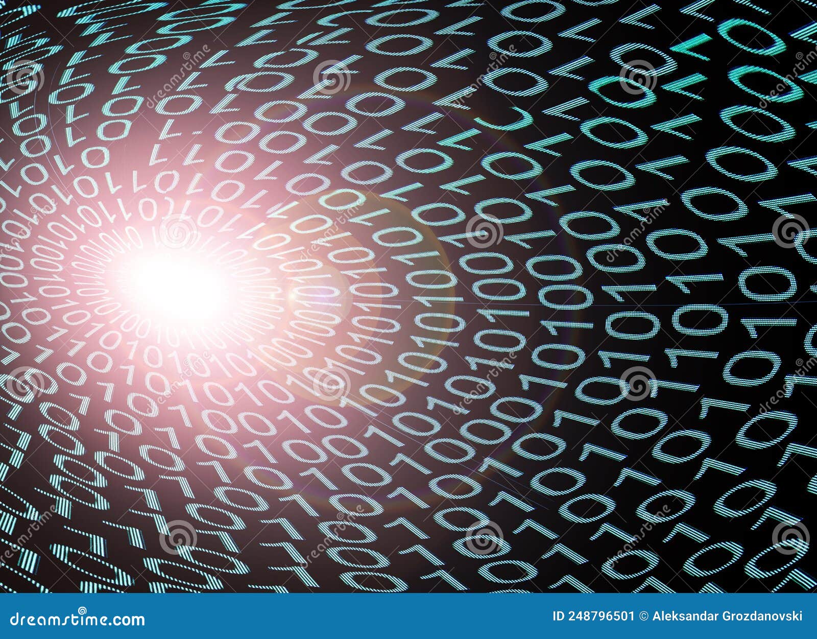 Blue Matrix Background of Binary Numbers. Matrix of Computer Data Stock ...
