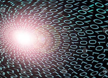 Blue Matrix Background of Binary Numbers. Matrix of Computer Data Stock ...