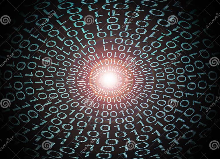 Blue Matrix Background of Binary Numbers. Matrix of Computer Data Stock ...
