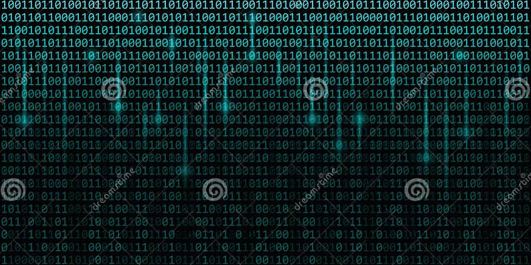 Blue Matrix Binary Code Web Background Stock Vector - Illustration of ...