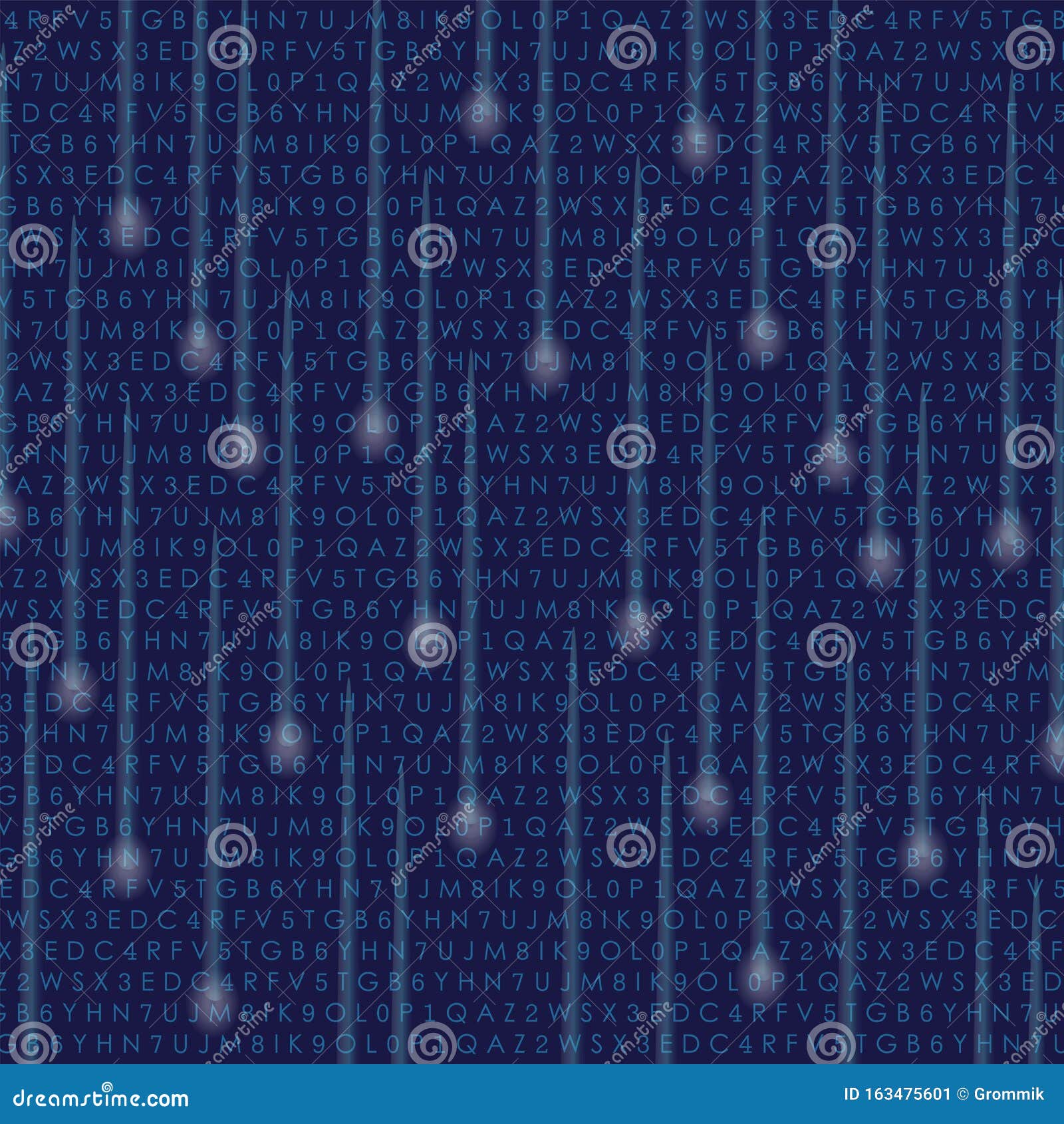 Blue Matrix with the Effect of Movement of Luminous Dots Stock Vector ...