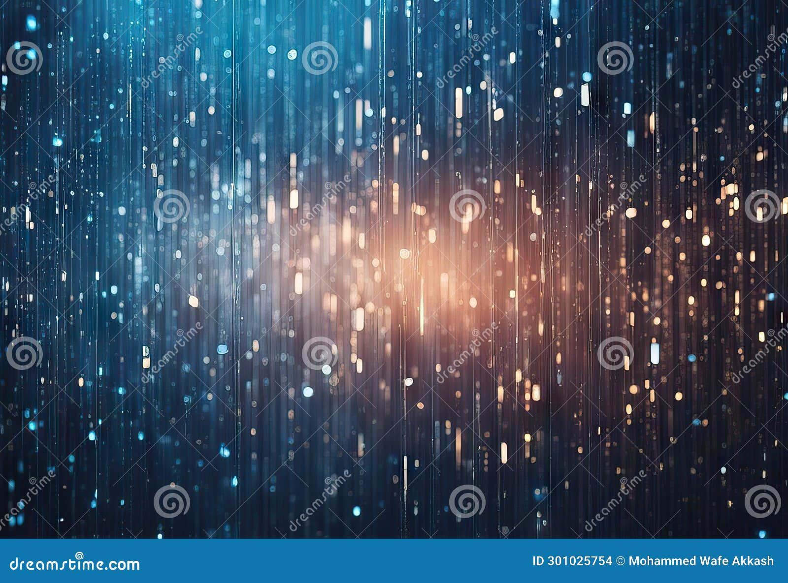 Blue Matrix Rain of Digital HEX Code with Bokeh Stock PhotoTechnology ...