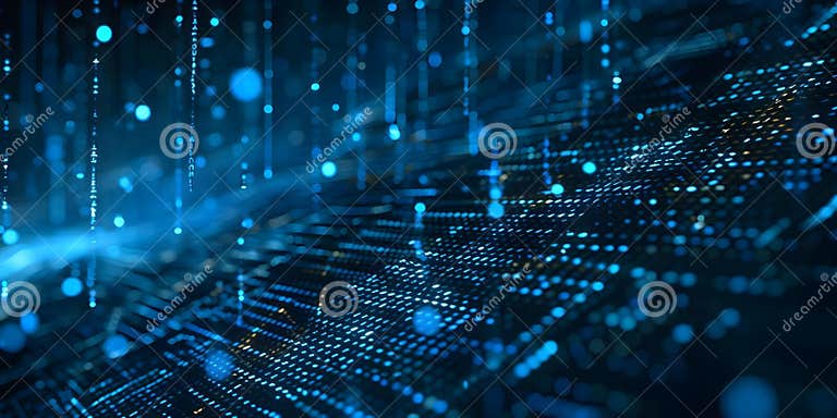 Blue Matrix: a Tech-Themed Background with Digital Elements. Concept ...