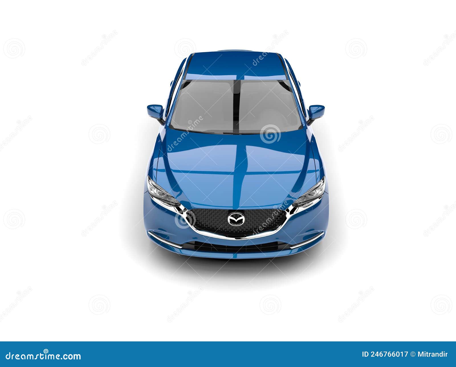 Blue Mazda 6 2018 - 2021 Model - Side View - 3D Illustration - Isolated ...