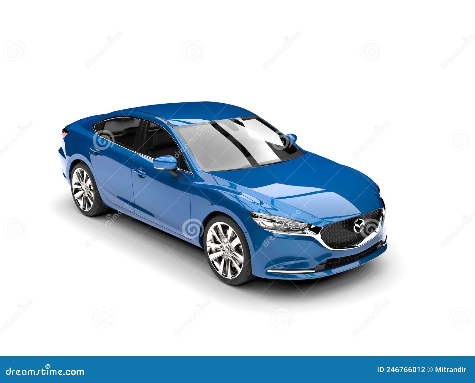 Blue Mazda 6 2018 - 2021 Model - Top Down Angle Editorial Photography ...