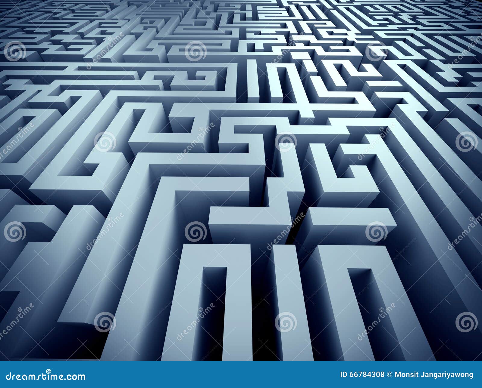 Blue Maze ,complex Problem Solving Concept Stock Illustration ...