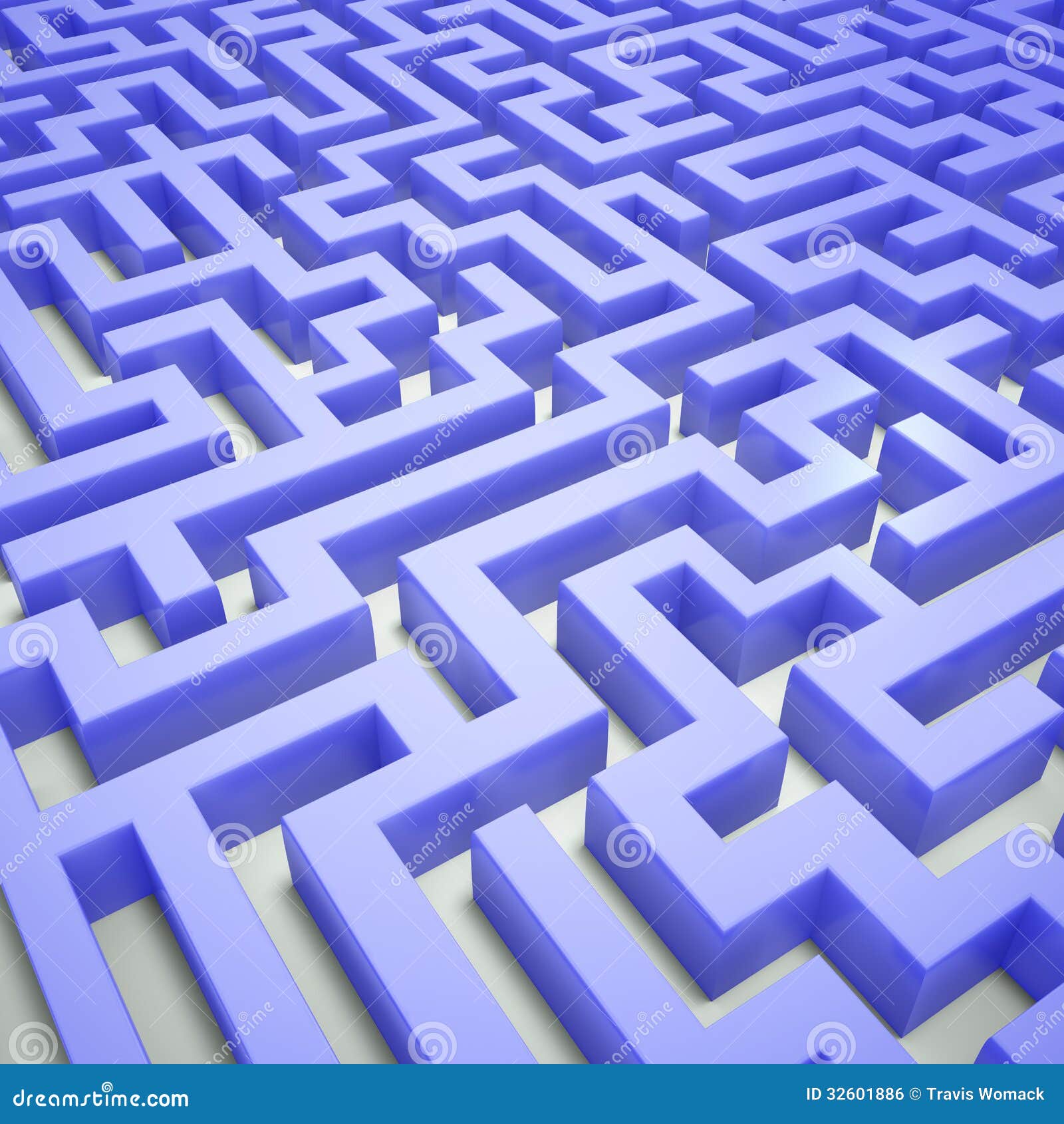 Blue maze stock illustration. Illustration of render - 32601886