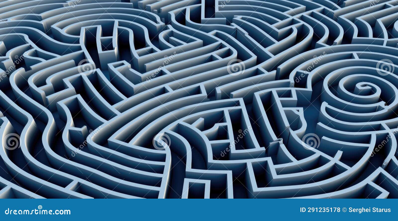 A Blue Maze with Many Different Shapes, AI Stock Photo - Image of maze ...
