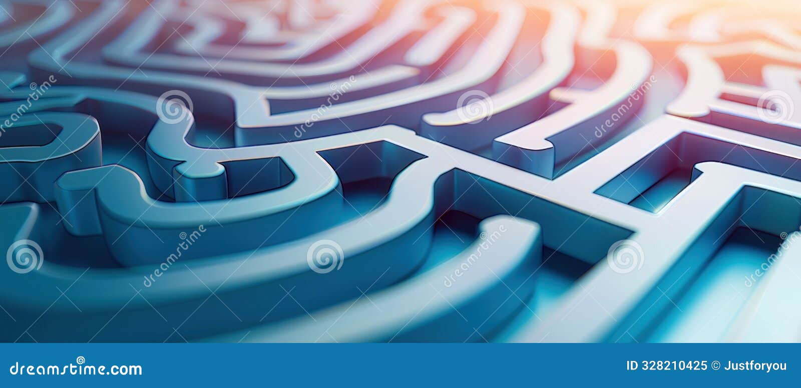 Blue Maze Structure with Soft Lighting. Generative Ai Stock ...