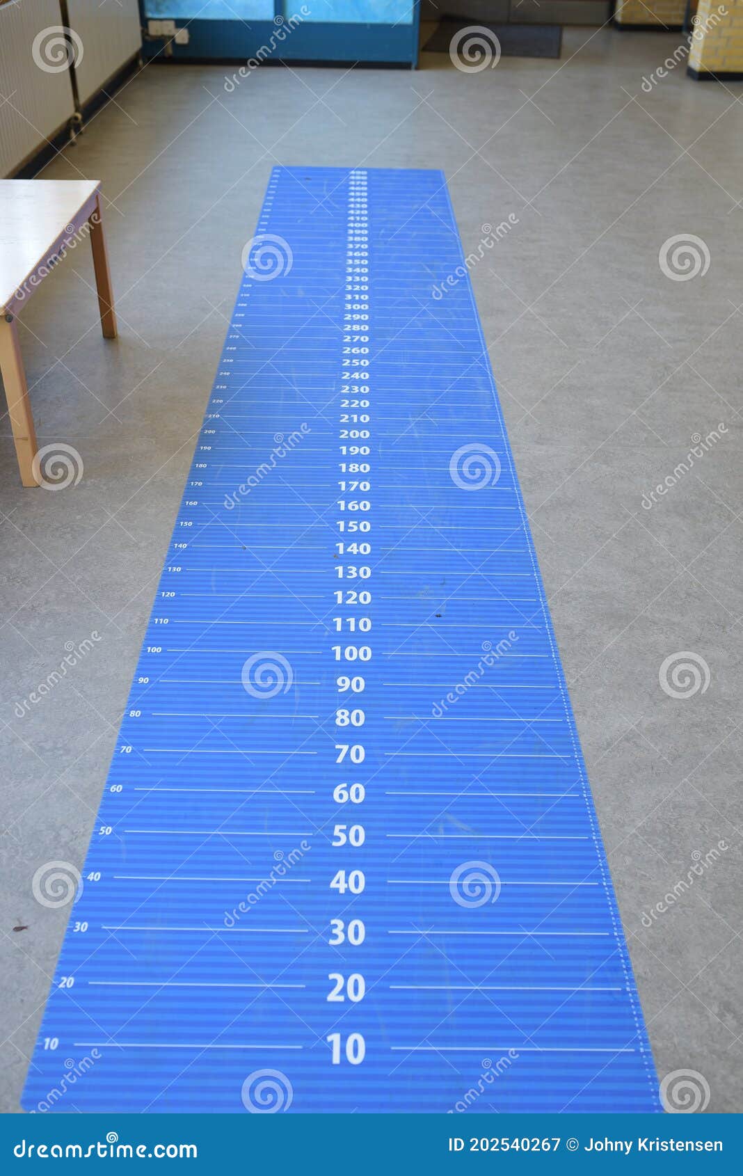 Blue Measurements on the Floor in Classroom Stock Image - Image of ...