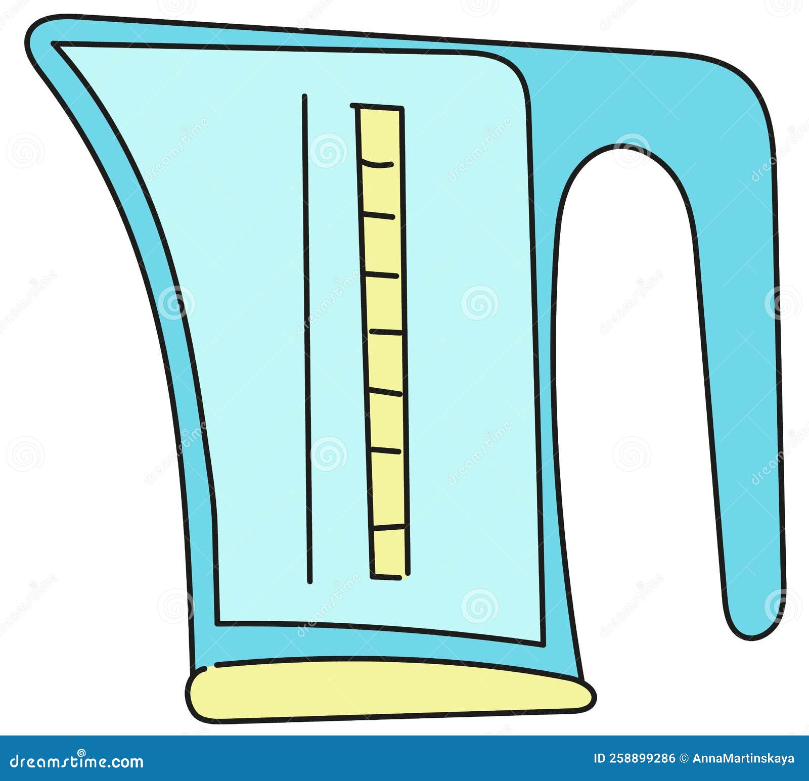 Blue Measuring Jug. Kitchen Tool Stock Vector - Illustration of ...